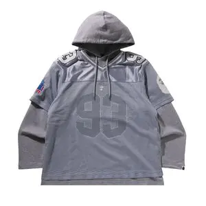 A BATHING APE Multi Logo Layered Sleeves Football Jersey - Silver