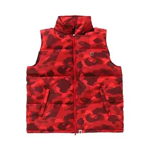 A BATHING APE Color Camo Down Vest - Red