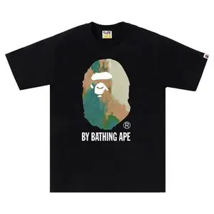 A BATHING APE Tie Dye Bathing Ape Tee - Black