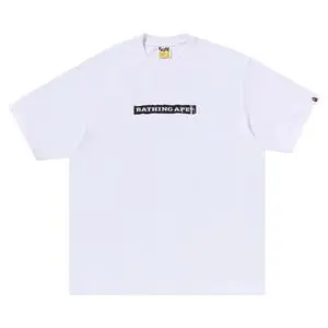 A BATHING APE Screen Print Stencil Logo Relaxed Fit Tee - White