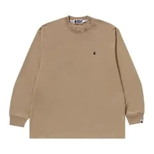 A BATHING APE One Point Ape Head Relaxed Fit Long-sleeve Tee - Tan