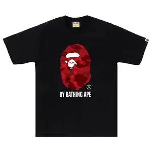 A BATHING APE Color Camo Bathing Ape Tee - Black