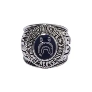 A BATHING APE Shark College Ring - Silver