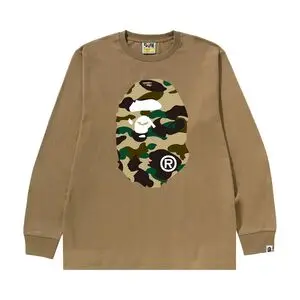 A BATHING APE 1st Camo Big Ape Head Long-sleeve Tee - Tan