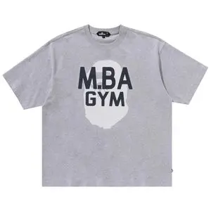 A BATHING APE Logo Tee - Grey