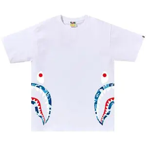 A BATHING APE Abc Camo Side Shark Tee - White