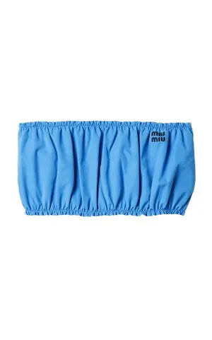 Miu Miu Cotton Bandeau Top - Blue