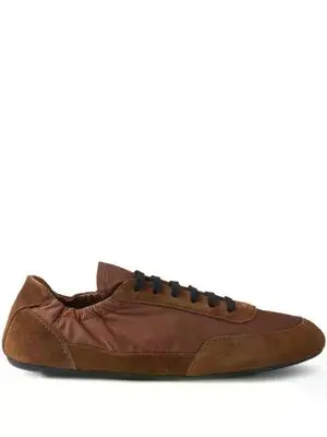 Prada Re-nylon & Suede Sneakers - Brown