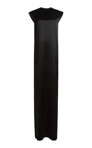 Balenciaga Satin Maxi Dress - Black