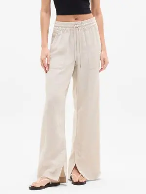 Athleta Linen High-rise Wide Leg Pants - Undyed