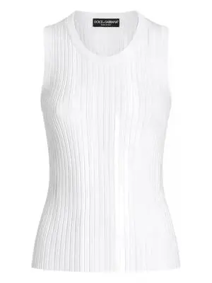 Dolce & Gabbana Ribbed Tank - White