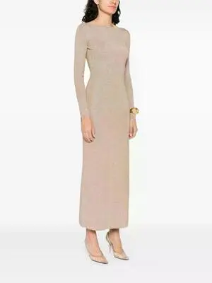 Max Mara Boat-neck Flared Dress - Neutrals