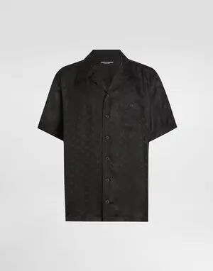 Dolce & Gabbana Dg Logo Jacquard Hawaii Shirt