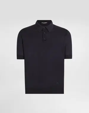 Dolce & Gabbana Satin Silk Polo Shirt - Blue