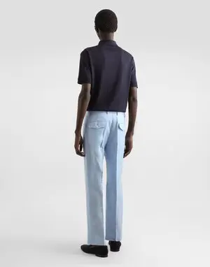 Dolce & Gabbana Satin Silk Polo Shirt - Blue