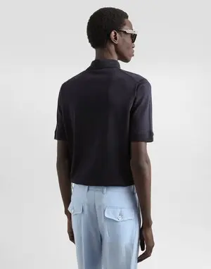 Dolce & Gabbana Satin Silk Polo Shirt - Blue