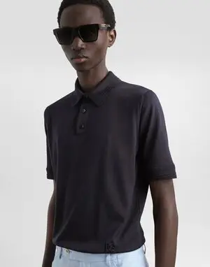 Dolce & Gabbana Satin Silk Polo Shirt - Blue