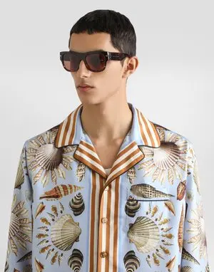 Dolce & Gabbana Shell-print Silk Twill Vanity Shirt