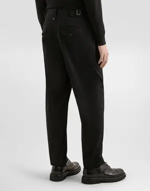Dolce & Gabbana Cotton Gabardine Trousers - Black