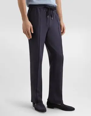 Dolce & Gabbana Silk And Gabardine Jogging Trousers - Blue