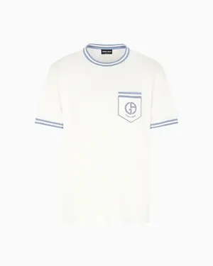 Giorgio Armani T-shirt In Silk Piqué Jersey - White