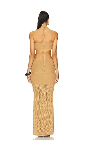 Tularosa Parisa Maxi Dress With Halterneck And Side Slits