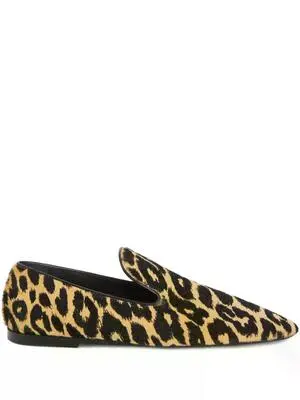 JIL SANDER Leopard-print Loafers - Brown