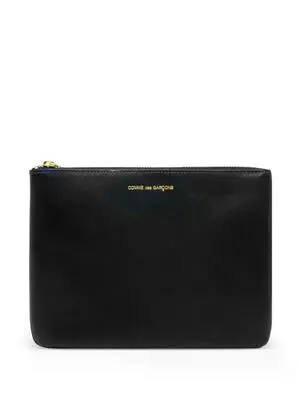 Comme Des Garçons Leather Zip Pouch - Black