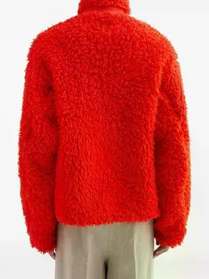 JIL SANDER Cotton Fleece Jacket - Red