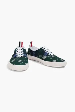 Thom Browne Heritage Printed Canvas Sneakers