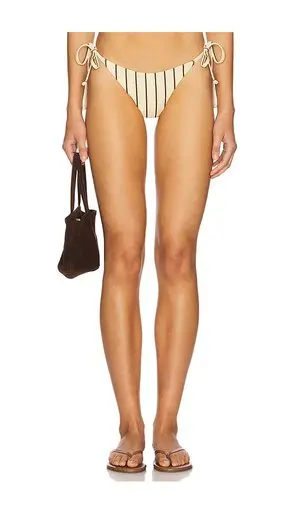 Superdown Minca Bikini Bottom - Butter Yellow Stripe