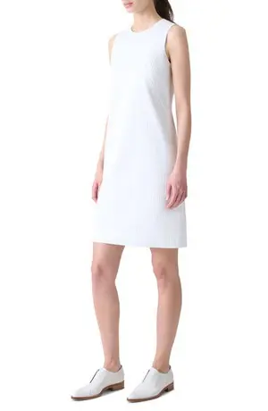 Akris Pleated Cotton Voile Sheath Dress
