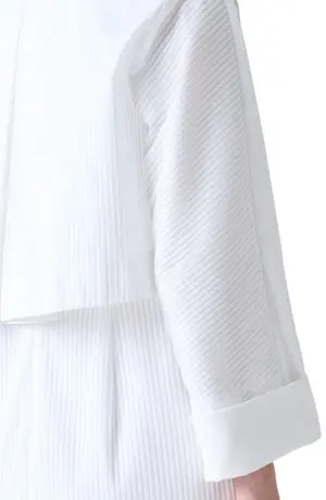 Akris Mimi Pleated Cotton Voile Crop Jacket