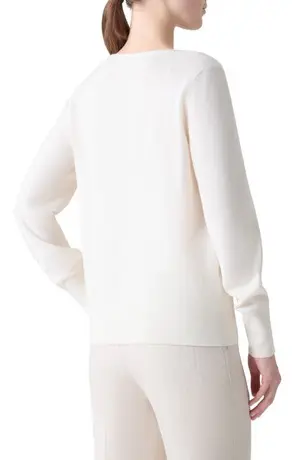 Akris V-neck Cashmere Sweater - Ecru