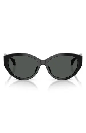 Versace 56mm Gradient Oval Sunglasses - Black/dark Grey