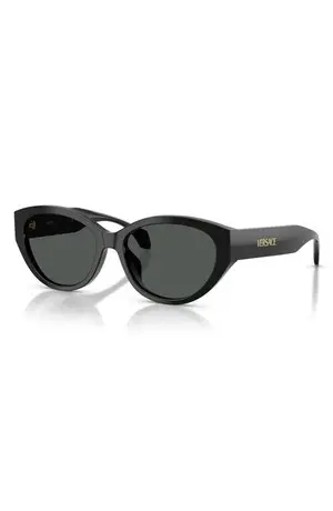 Versace 56mm Gradient Oval Sunglasses - Black/dark Grey
