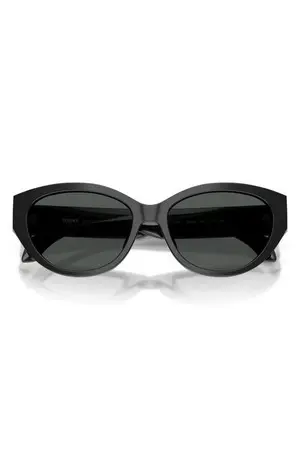 Versace 56mm Gradient Oval Sunglasses - Black/dark Grey