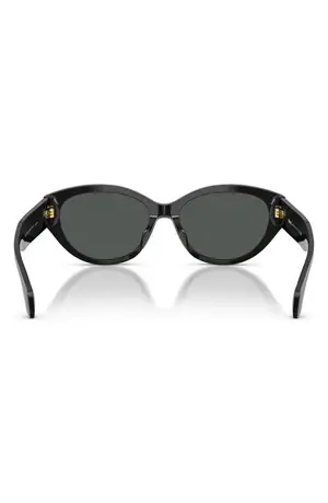 Versace 56mm Gradient Oval Sunglasses - Black/dark Grey