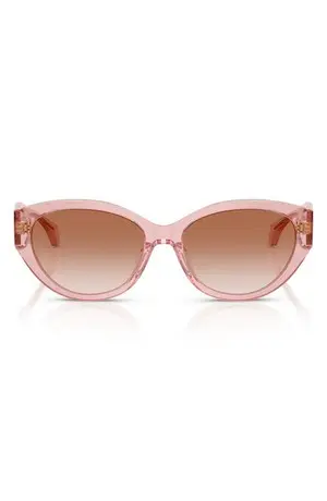 Versace 56mm Gradient Oval Sunglasses - Peach Transparent/pink