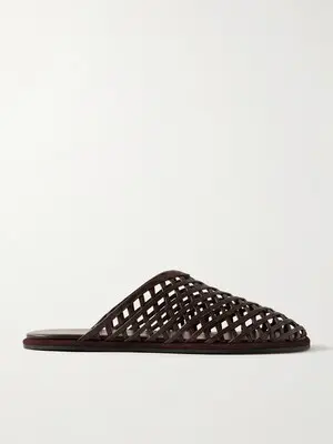 NEOUS Atik Leather Slippers - Brown