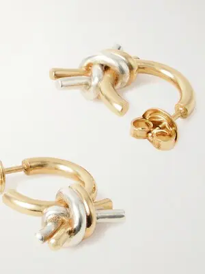 Bottega Veneta Plated And Silver Knot Earrings - Gold
