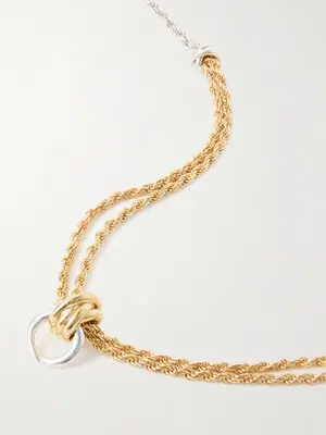 Bottega Veneta Plated And Silver Necklace - Gold