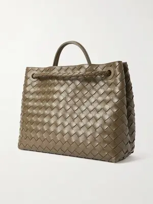 Bottega Veneta Andiamo Medium Intrecciato Leather Tote - Green