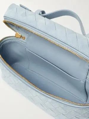 Bottega Veneta Intrecciato Suede Vanity Case - Blue