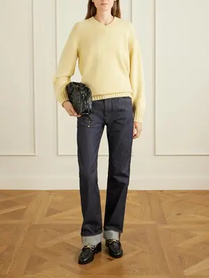 Bottega Veneta Intrecciato Leather Pouch With Chain Strap - Black