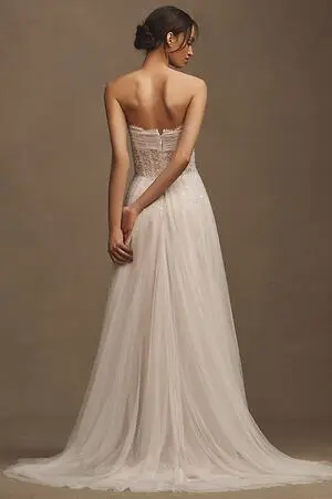 Watters Wtoo Prima Beaded Tulle A-line Gown