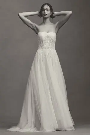 Watters Wtoo Prima Beaded Tulle A-line Gown