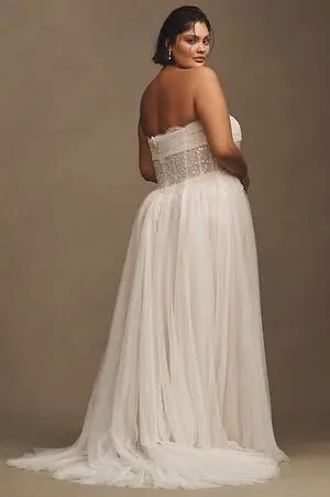 Watters Wtoo Prima Beaded Tulle A-line Gown