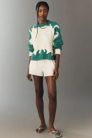PILCRO Icon Pullover Long-sleeve Sweater - Jellyfish Combo