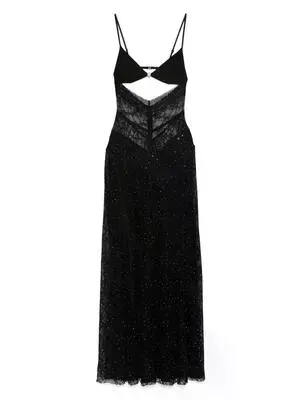 NISSA Rhinestone-embellished Dress - Black